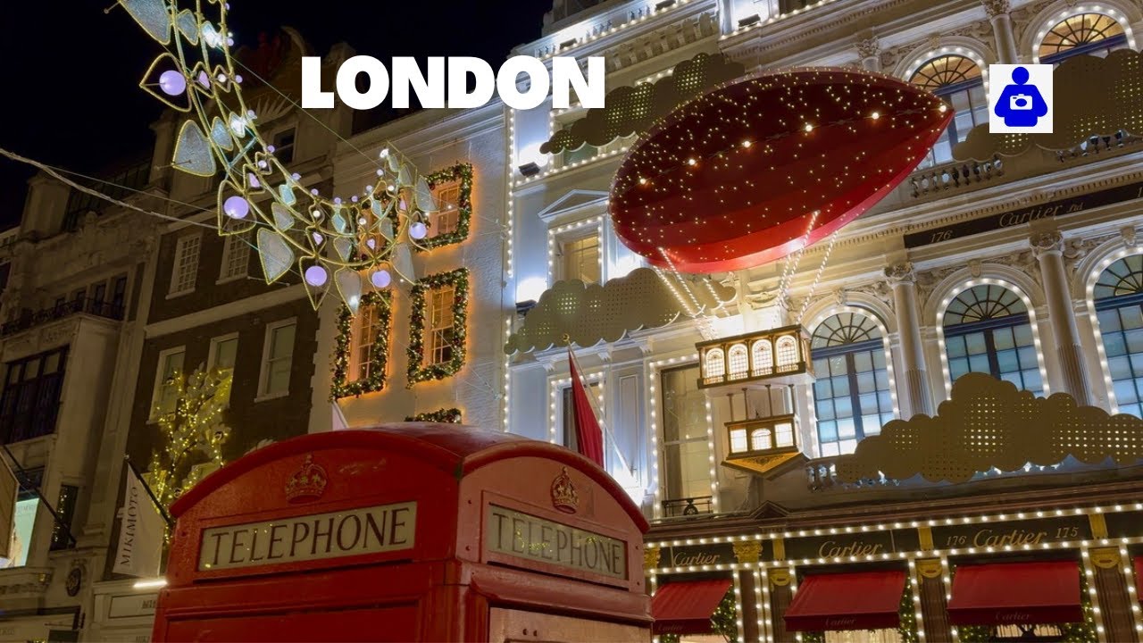 London Night Walk 🇬🇧 Oxford Street & MAYFAIR 🎄 Magic CHRISTMAS LIGHTS ...