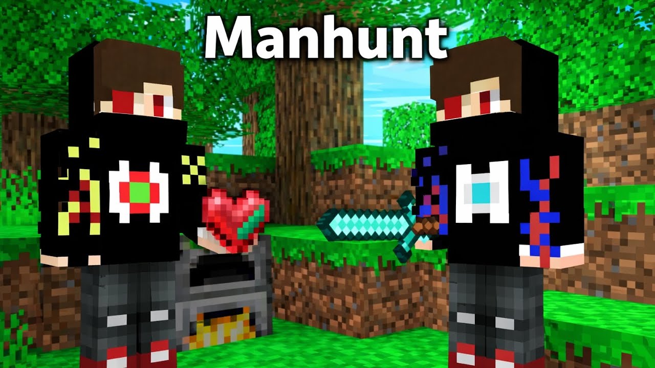 Minecraft Manhunt Speedrunner Vs Hunter Mcpe Mobile - YouTube