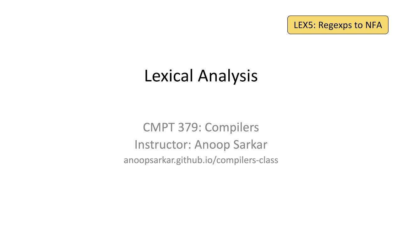 LEX5 Regular Expressions to NFA (Fall 2020) - YouTube