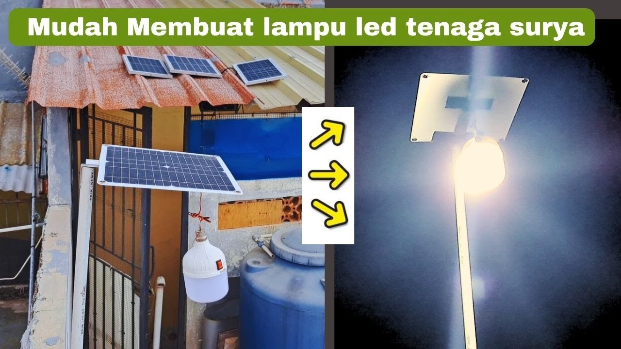 Mudah Membuat lampu led tenaga surya otomatis nyala malam hari - YouTube