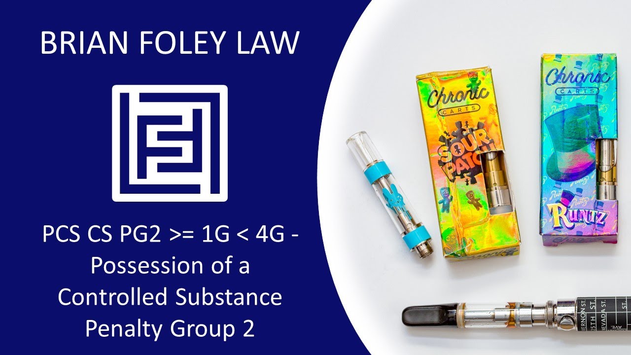 PCS CS PG2 1G 4G Possession Of A Controlled Substance Penalty Group