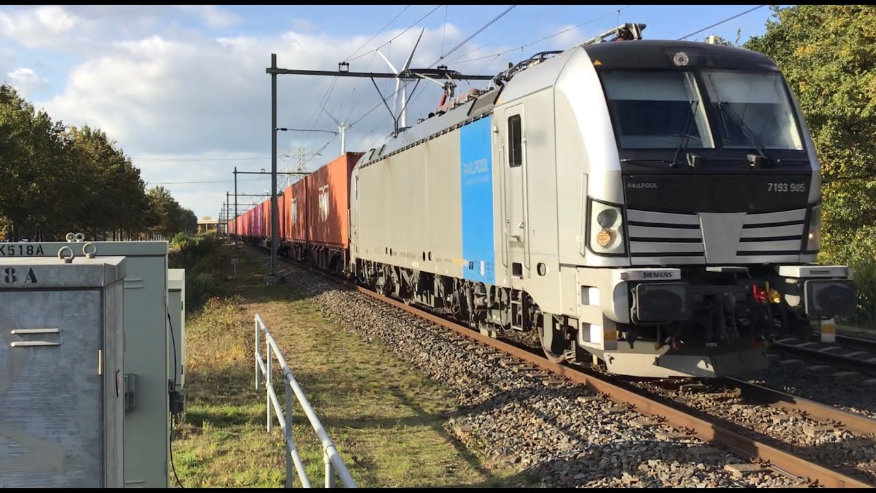 Rail Force One Vectron 7193 905 with Container Train at Blerick the ...