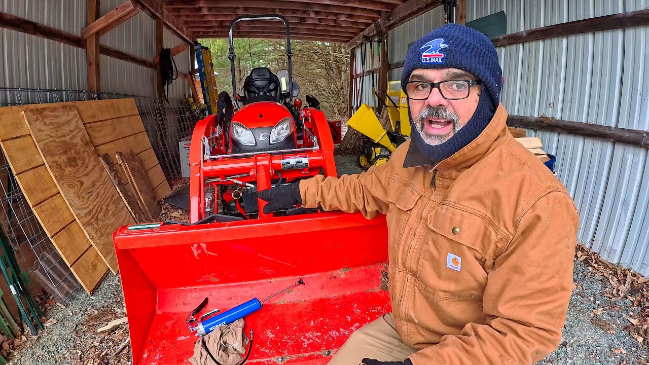 Loader Greasing and Removal Kubota BX 2680 - YouTube