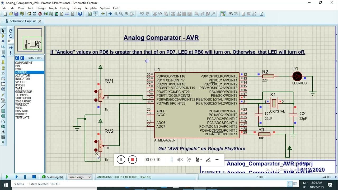Analog Comparator - AVR Projects App Demo - YouTube