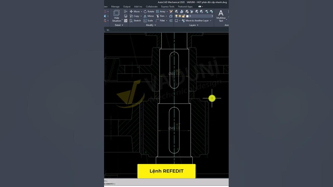 Cách sử dụng lệnh REFEDIT để chỉnh Block nhanh trong AutoCAD - YouTube