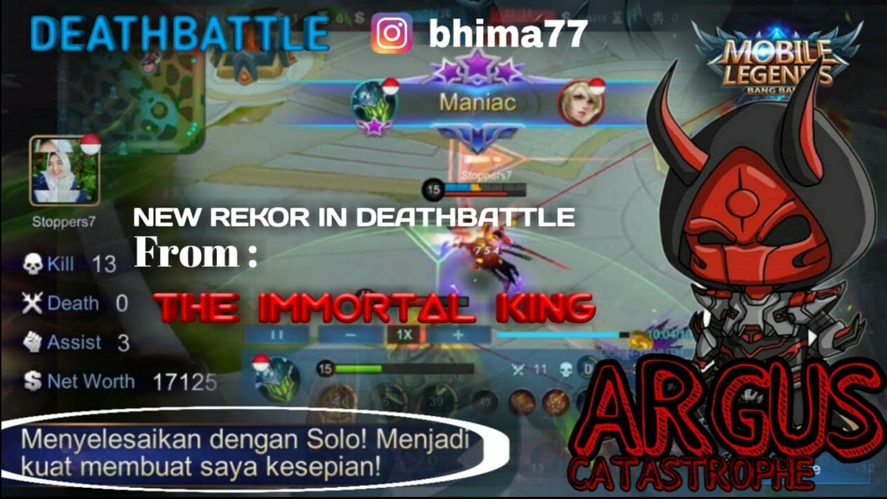 REKOR TERBARU TANPA MATI DI DEATH BATTLE | ARGUS CATASTROPHE MANIAC ...