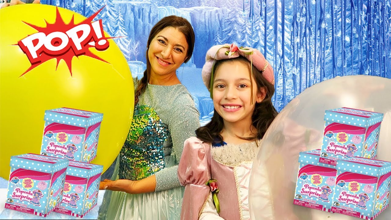FROZEN ELSA POP GIANT BALLOON SURPRISES - Popcake Surprise Dolls - YouTube