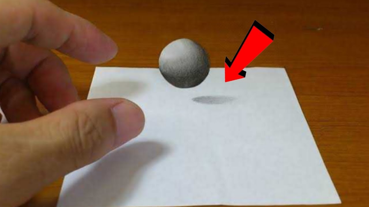 Very Easy!! How To Drawing 3D Floating METAL BALL - Anamorphic Illusion ...