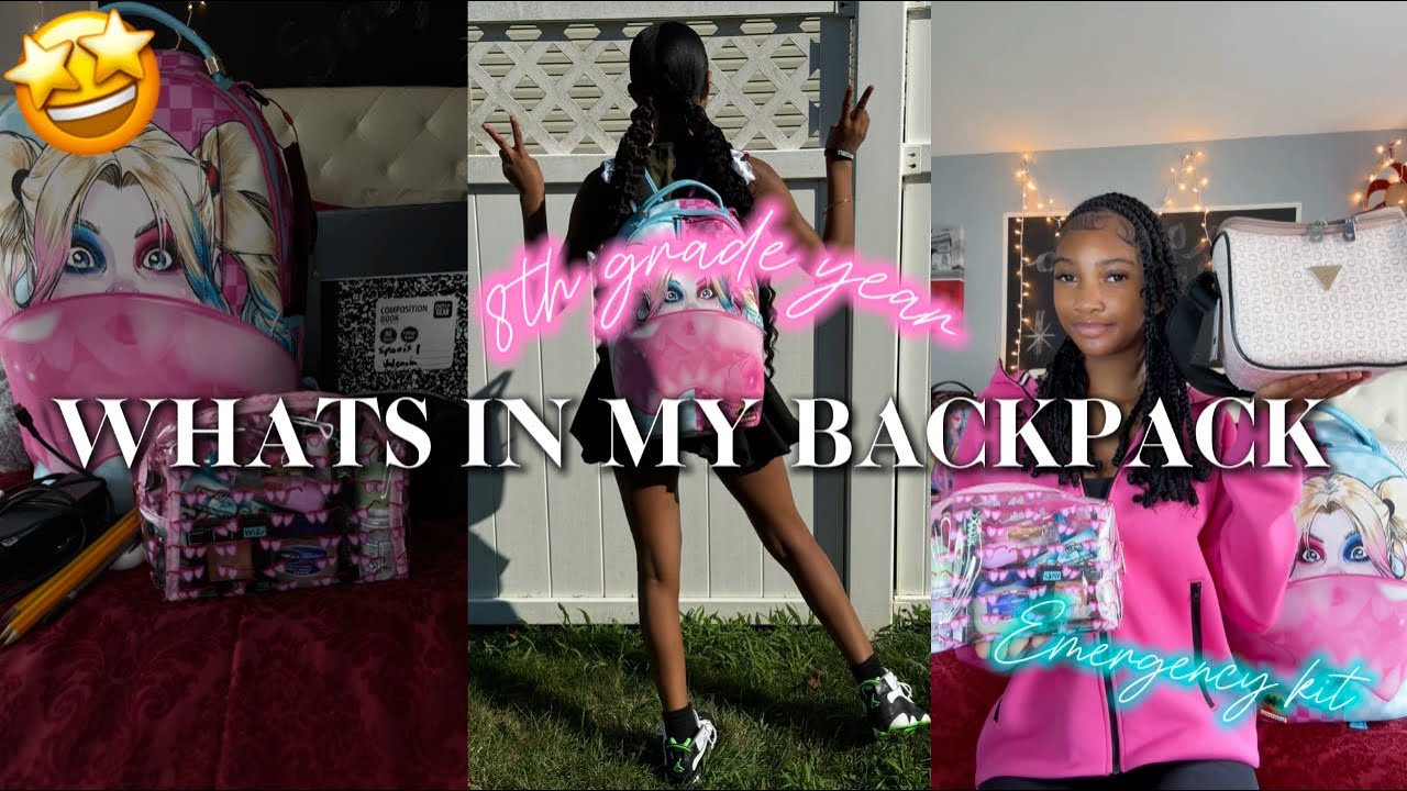 WHATS IN MY BACKPACK 2024 | FOR 8TH GRADE YEAR - YouTube