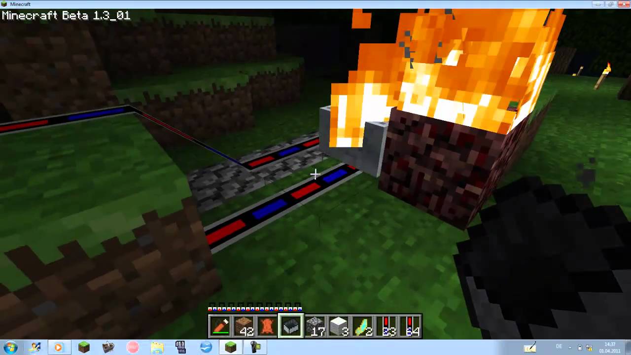 Minecraft: Burning Minecart - YouTube