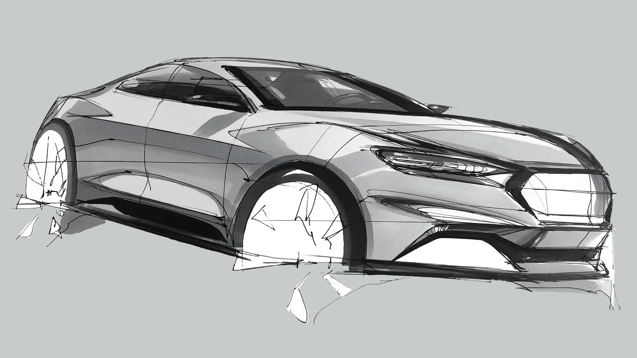 How to sketch a car (자동차 디자인 스케치) - YouTube