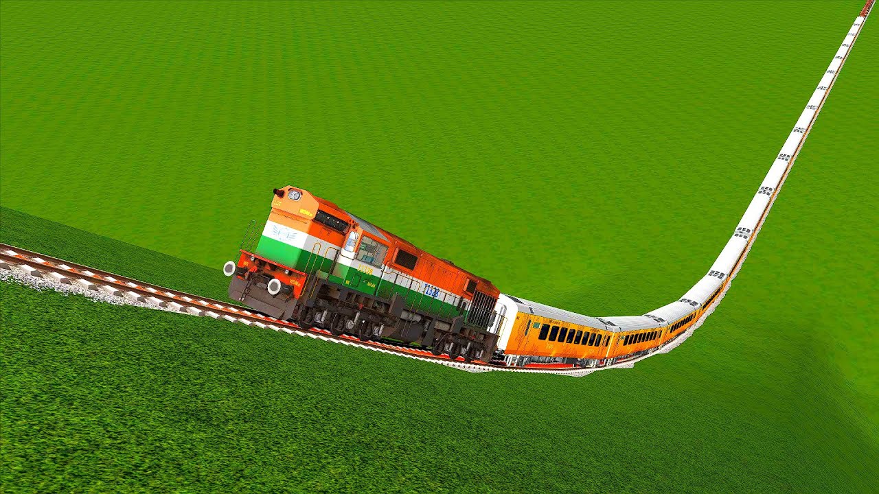 3 FAST TRAIN CLIMB HIGH MOUNTAIN BUMPY FORKED RAILROAD TRACK #95 ...