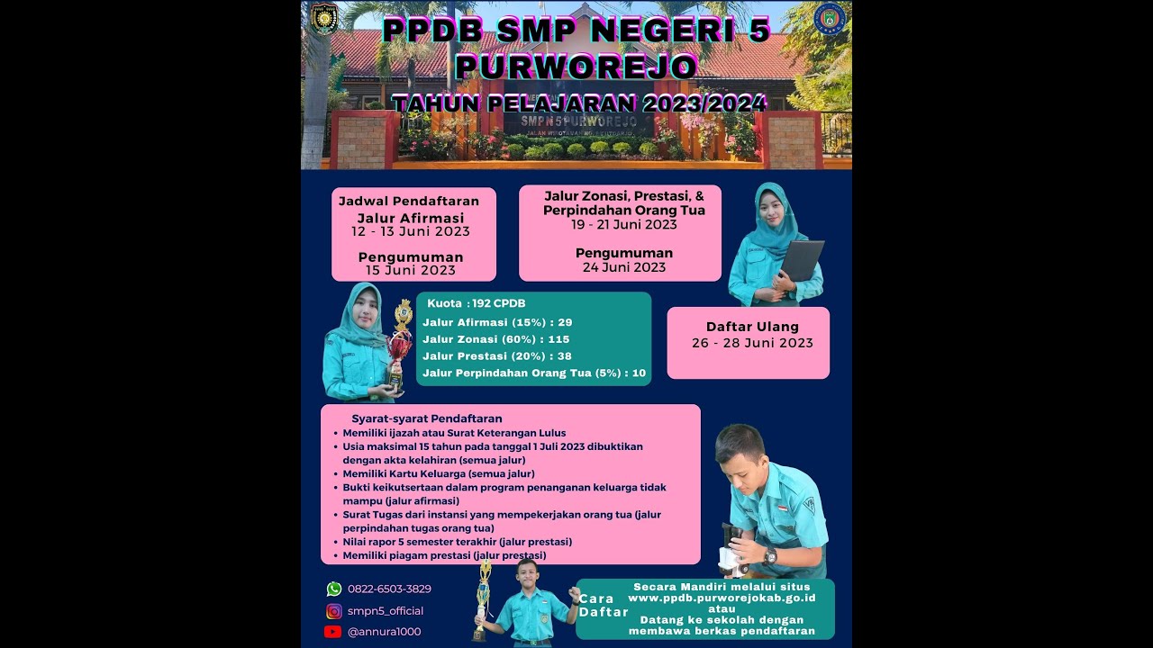 PPDB SMP NEGERI 5 PURWOREJO - YouTube