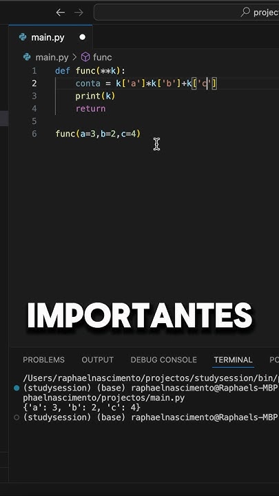 Kwargs No Python Dicas Programação Python Pythonprogramming Pythontutorial Youtube 