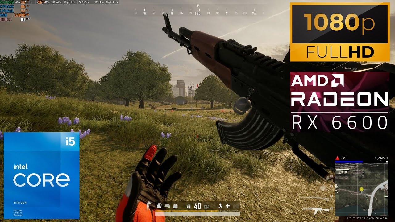 PUBG | Deston Map v2 - RX 6600 8 GB + i5 11400F - 1080p ( Ultra ...