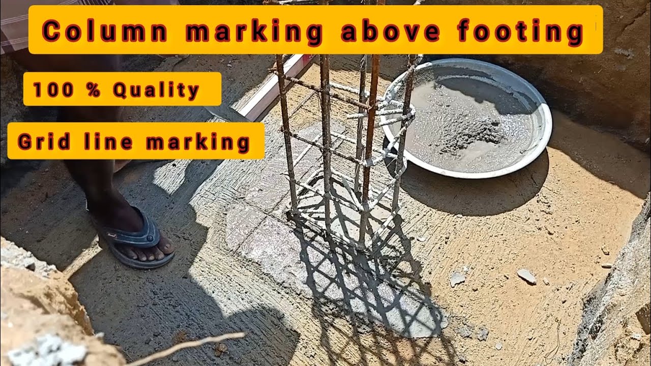 Perfect Column marking Above Footing #civilengineering ,#quality - YouTube