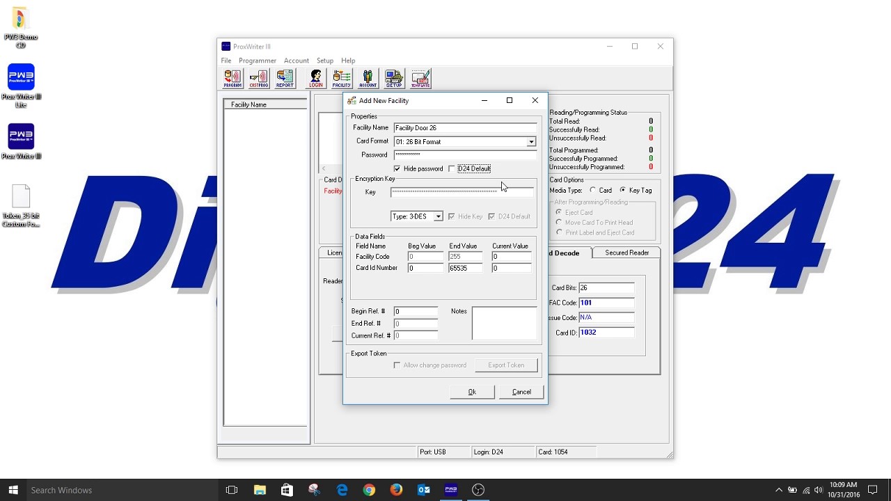 How to Program a 26-bit format D24 Secure NFC card with PW3 - YouTube