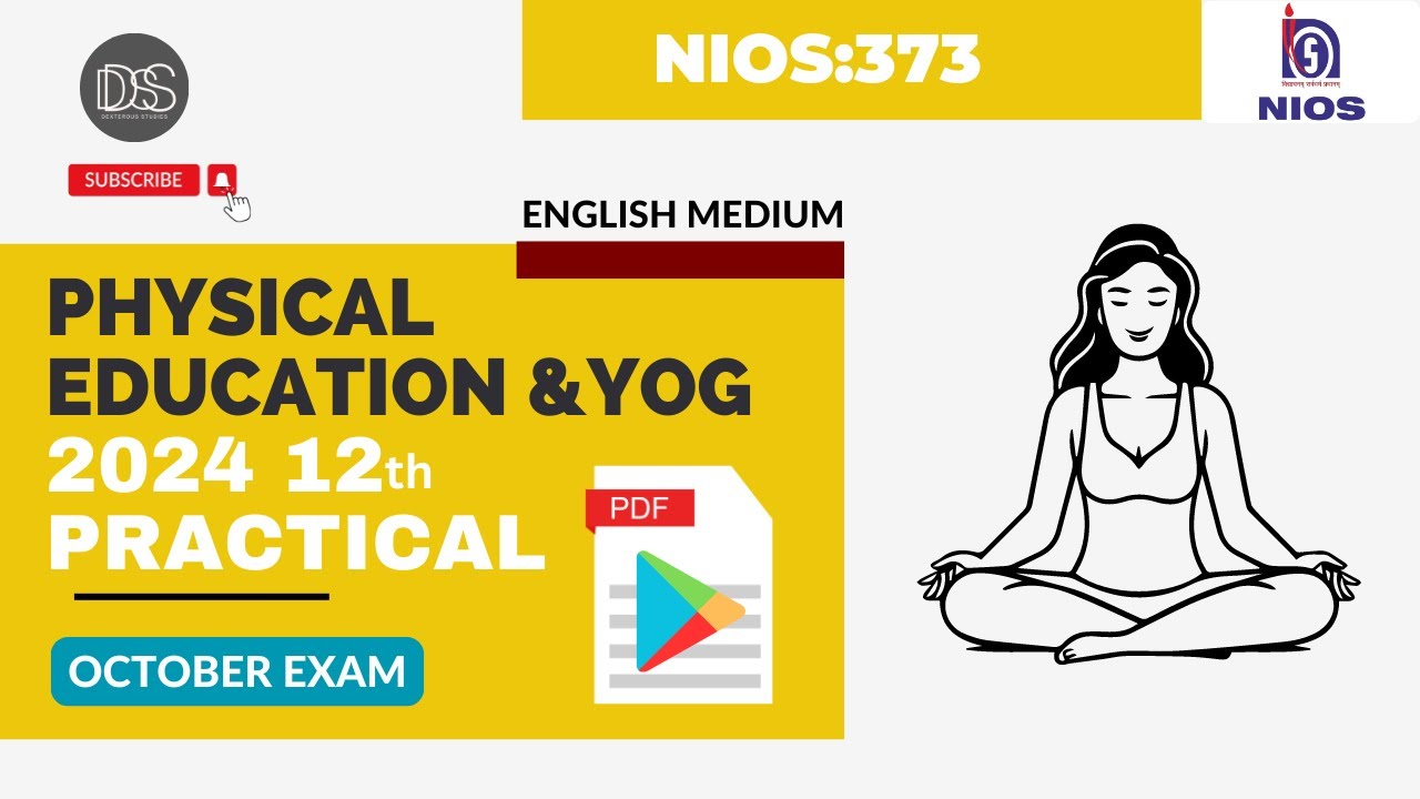 NIOS New Syllabus | Physical Education &Yog 373 | Class 12 | Solved Practical File English ...