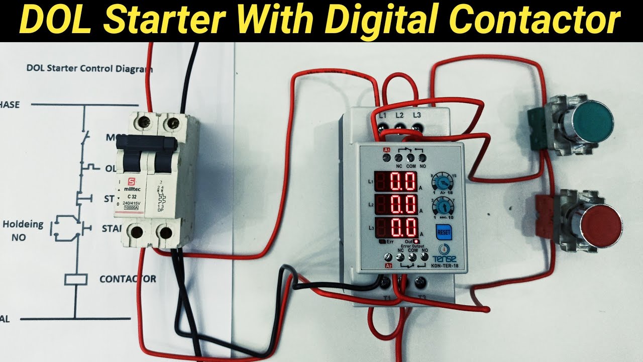dol starter connection with digital contactor | dol starter control ...