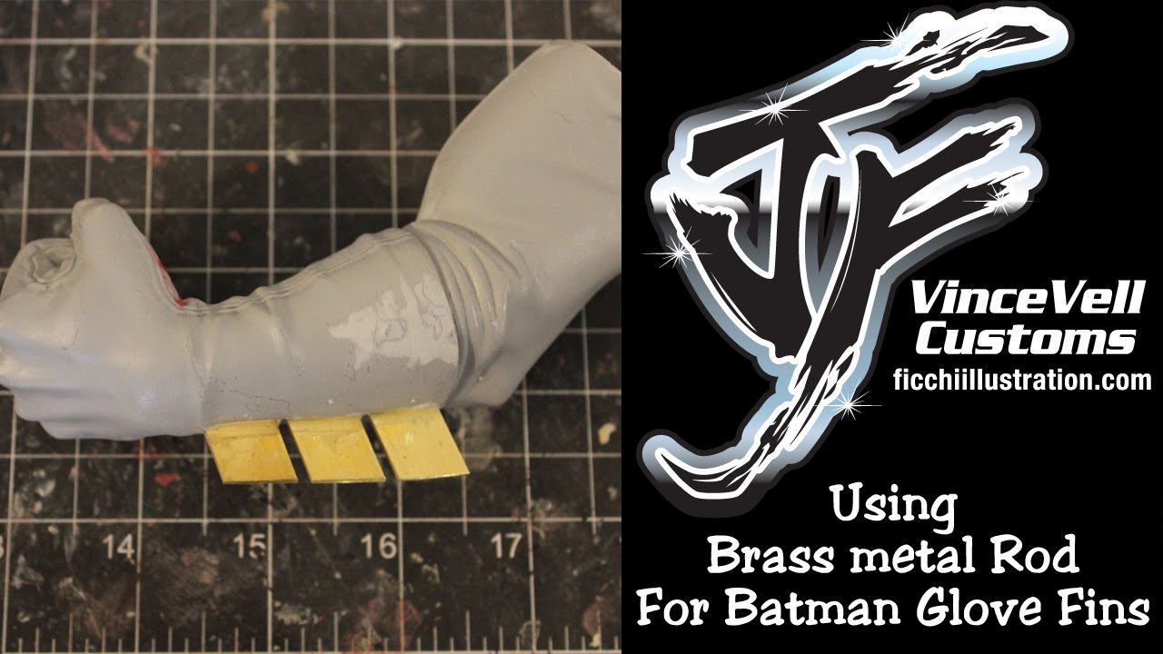 Using Metal Brass Bar for Batman Glove Fins - YouTube