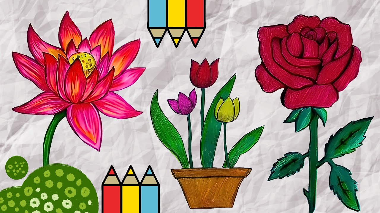 How to paint flowers | Step by step flower painting tutorial - YouTube