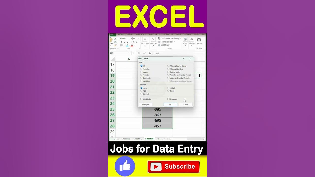 TOTAL NEGATIVE DATA REMOVE IN EXCEL #EXCEL #EXCELTIPS #MSOFFICE #EXCELTRICKS #PPT #SPREADSHEETS ...