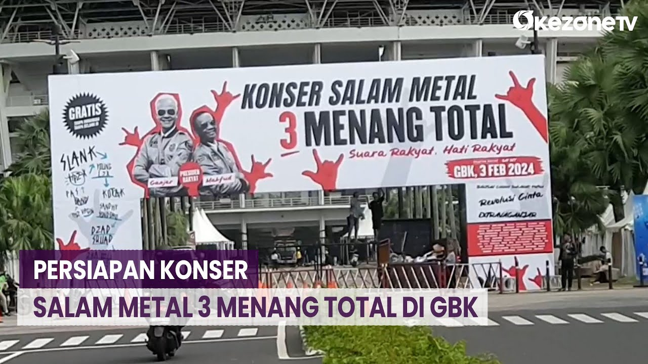 Persiapan Konser Salam Metal 3 Menang Total di GBK, Sejumlah Tenda dan ...