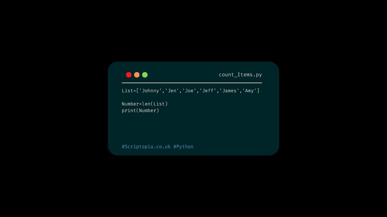 Python Lists Get Total Number Of Items In List YouTube Python Lists Get Total Number Of Items In List YouTube