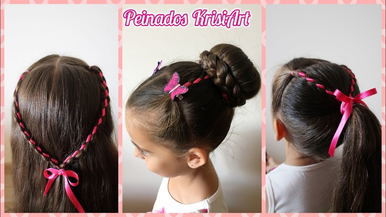 PEINADOS FACILES PARA NIÑAS | TRENZA con LISTON | Peinados KrisiArt ...