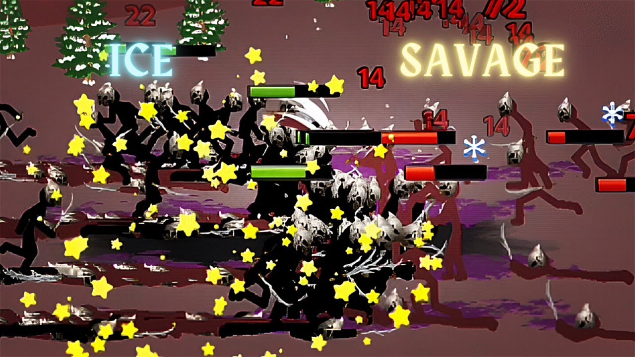 Ice stickman vs Savage stickman - Stick War Legacy - YouTube