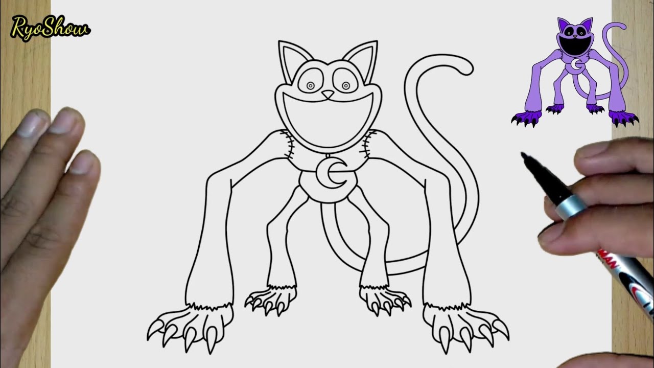 How to Draw Monster Catnap | smiling critters - Poppy Playtime - YouTube