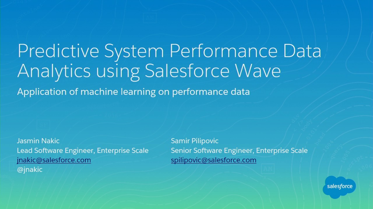 Predictive System Performance Data Analytics Using Salesforce Wave Youtube