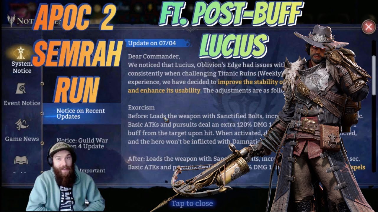 TITANIC RUINS APOC 2 RUN AND TALKING ABOUT LUCIUS BUFF | BREAKING PAST ...