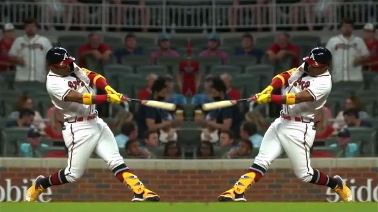 Ronald Acuna Jr. Reversed Flipped Slow Motion Baseball Swing Home Run Hitting Mechanics ...