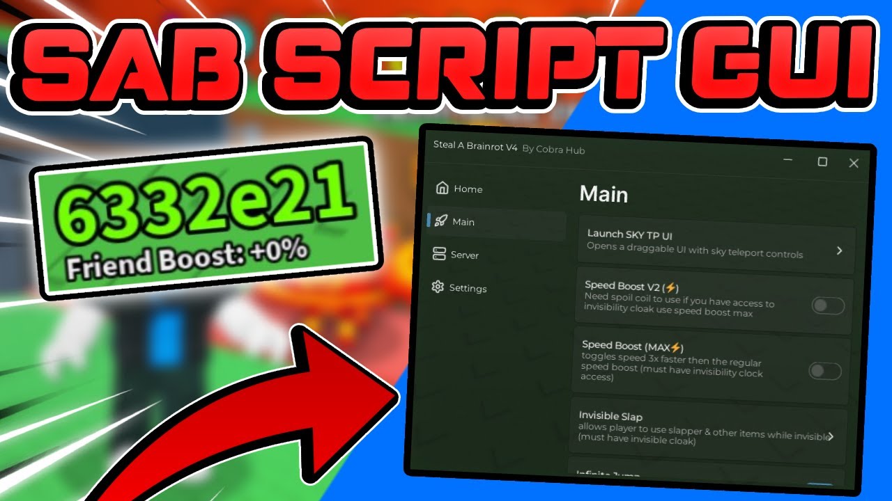 Steal a Brainrot Script GUI / Hack (AUTO STEAL, SPEED, NO KICK, AND ...