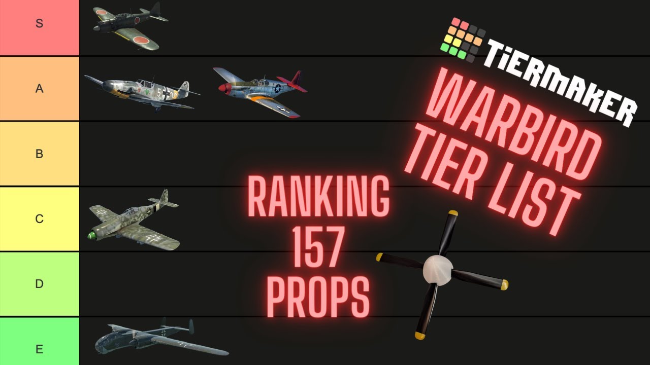 Warbird Tier List: RANKING 157 PROPS In War Thunder Across ALL NATIONS ...