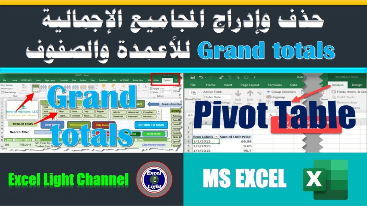 الجدول المحوري Pivot table ـ 29 ـ حذف وإدراج المجاميع الإجمالية Grand ...
