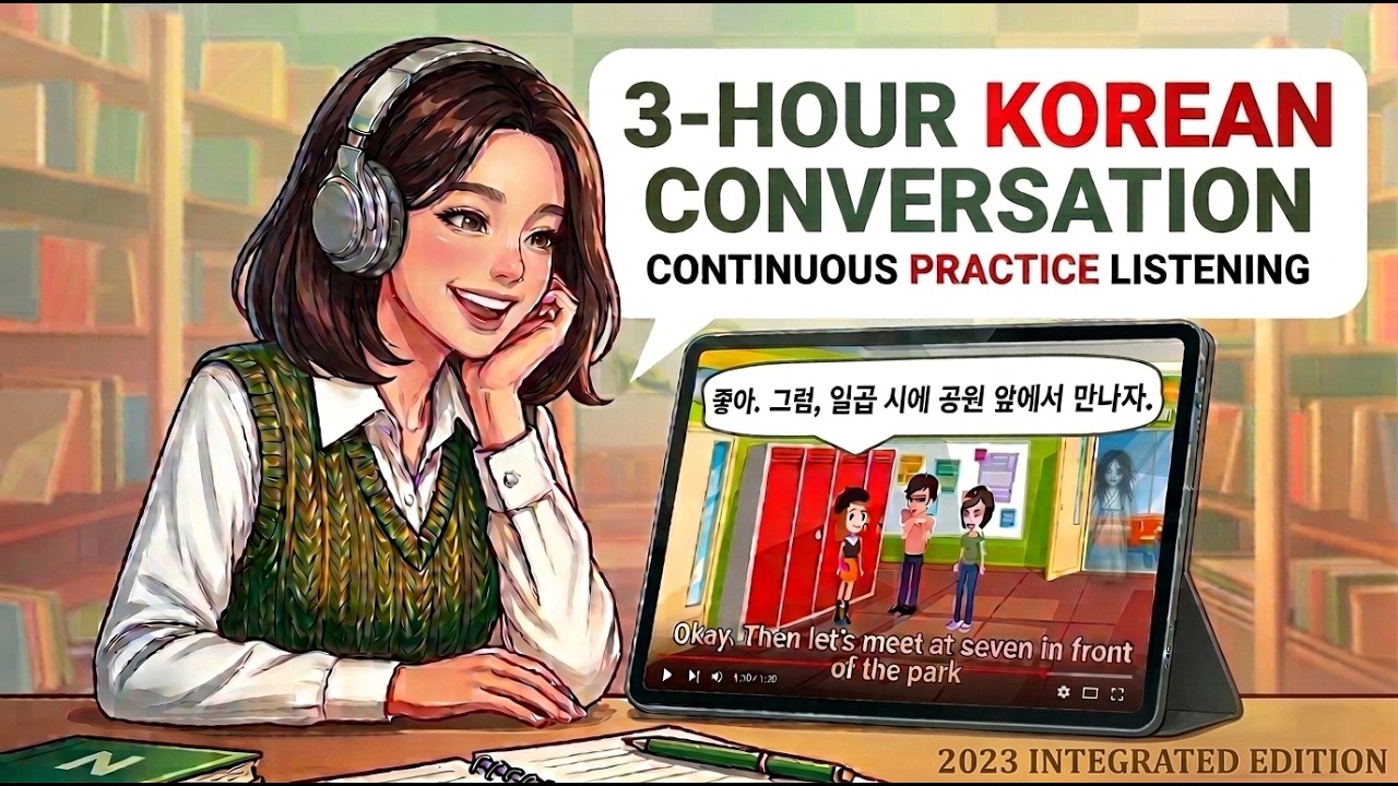 Learn Korean l 3 Hours of Korean Conversations (with Fun Animation) l ...