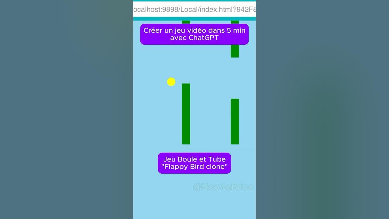 [Short] #1 Créer le jeu Flappy Bird clone avec ChatGPT en 5min #chatgpt #jeu #howto - YouTube