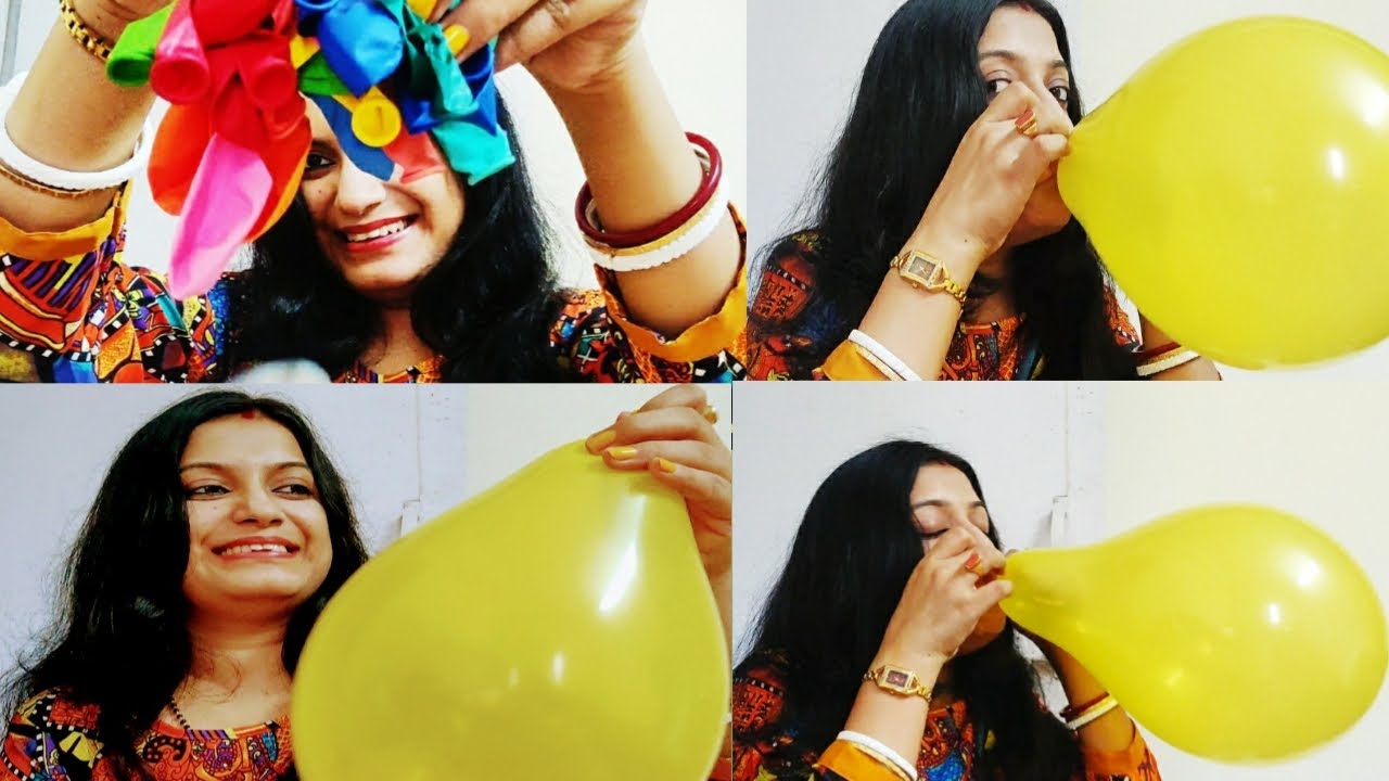 Balloon Challenge / Big & strong 2 balloons 🎈Blowing YELLOW BALLOON ...