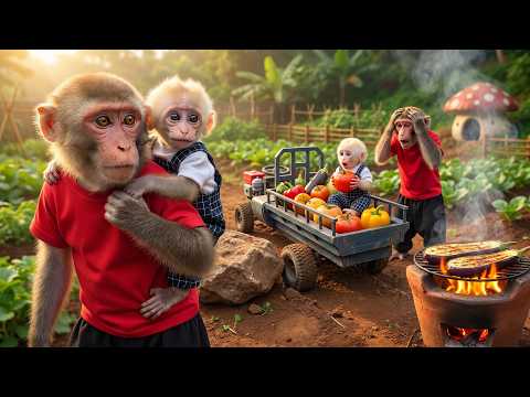 Monkey Xuka & Bibi’s Farm Harvest Goes Wrong! Grilled Eggplant Saves the Day!