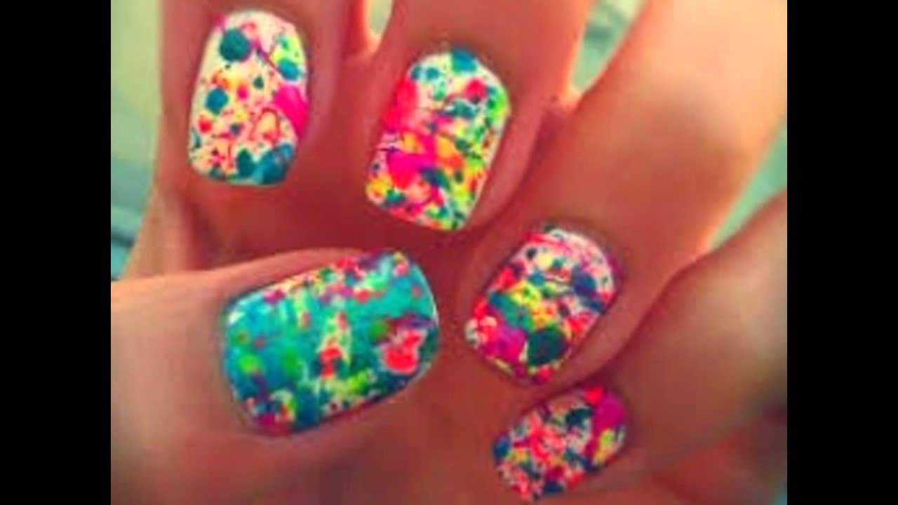 10 diseños de uñas coloridas - YouTube