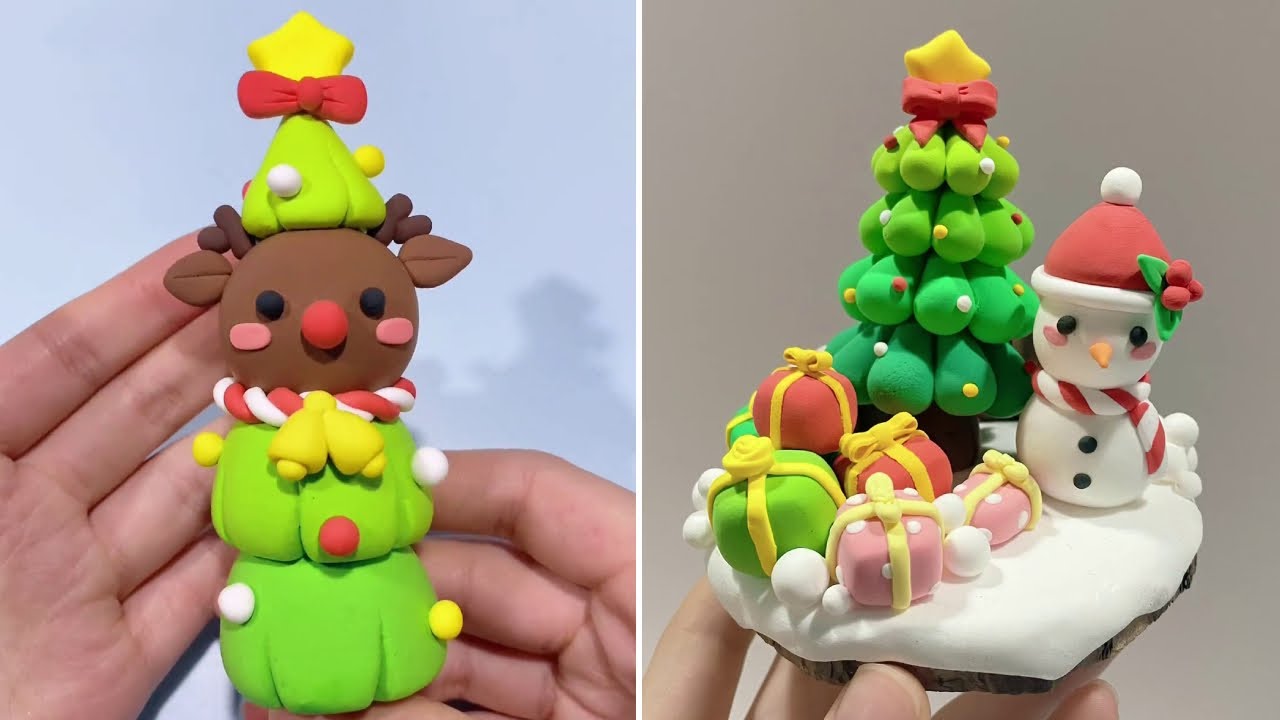Clay Christmas Tree — Step by Step Easy Way for Kids | How to make a ...