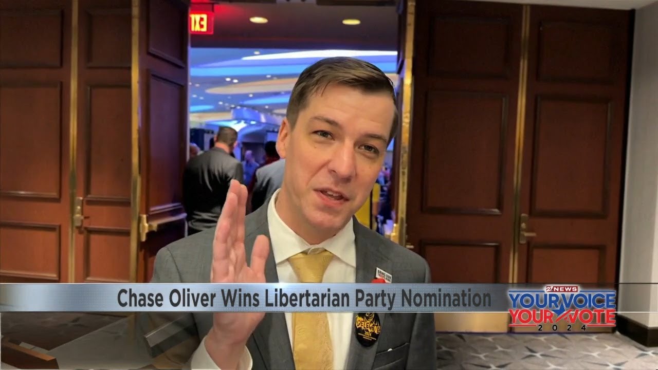 Chase Oliver wins Libertarian Party nomination - YouTube