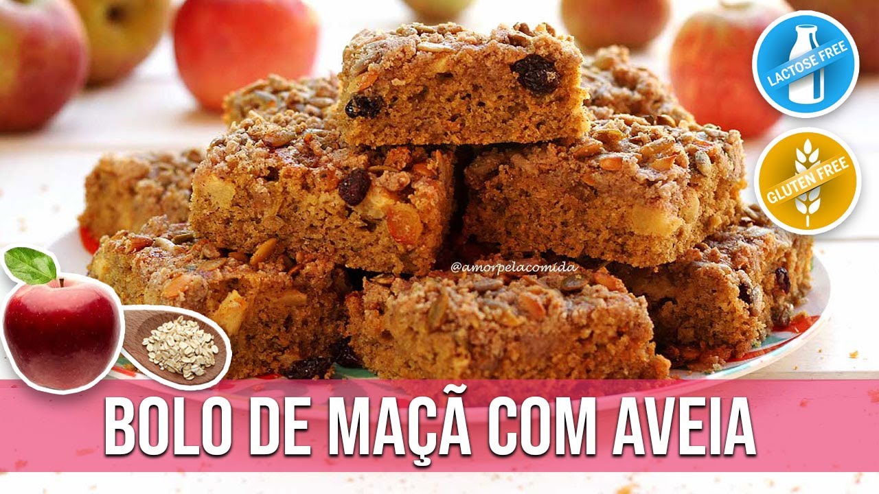 BOLO DE MAÇÃ COM AVEIA FIT DE LIQUIDIFICADOR SEM GLÚTEN SEM LACTOSE ...
