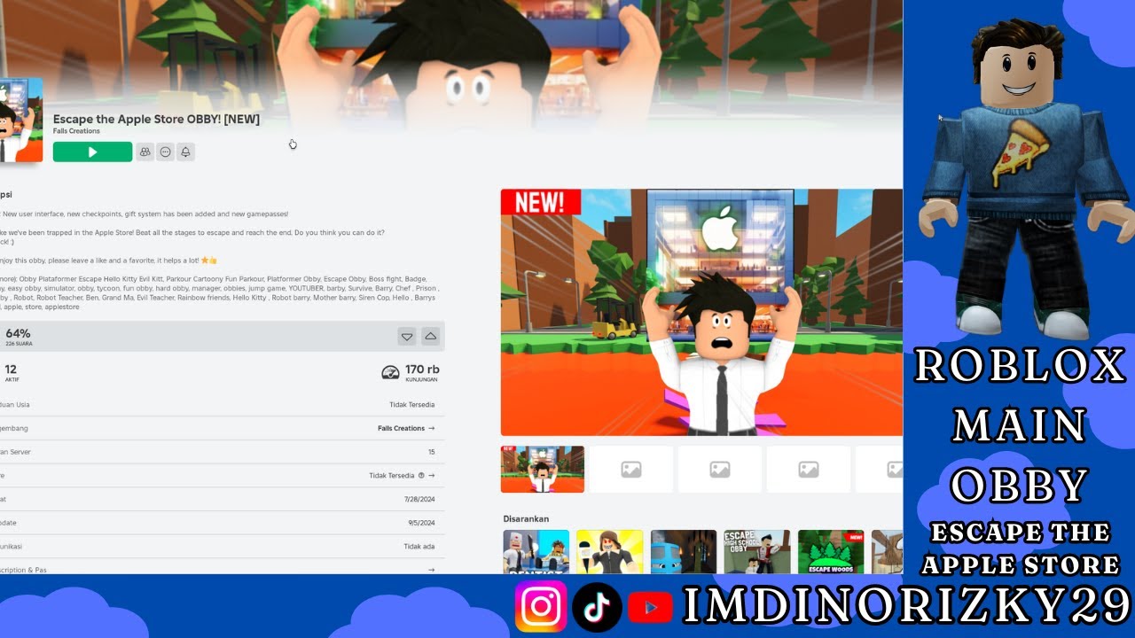 Main Obby Escape the Apple Store Di Roblox - YouTube