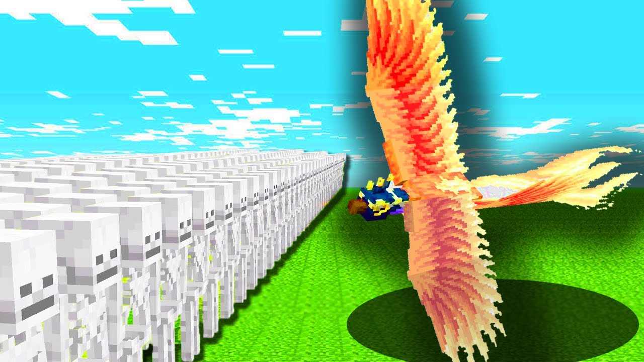 100 SKELETONS VS LAVA BIRD (Minecraft Mob Battle) - YouTube