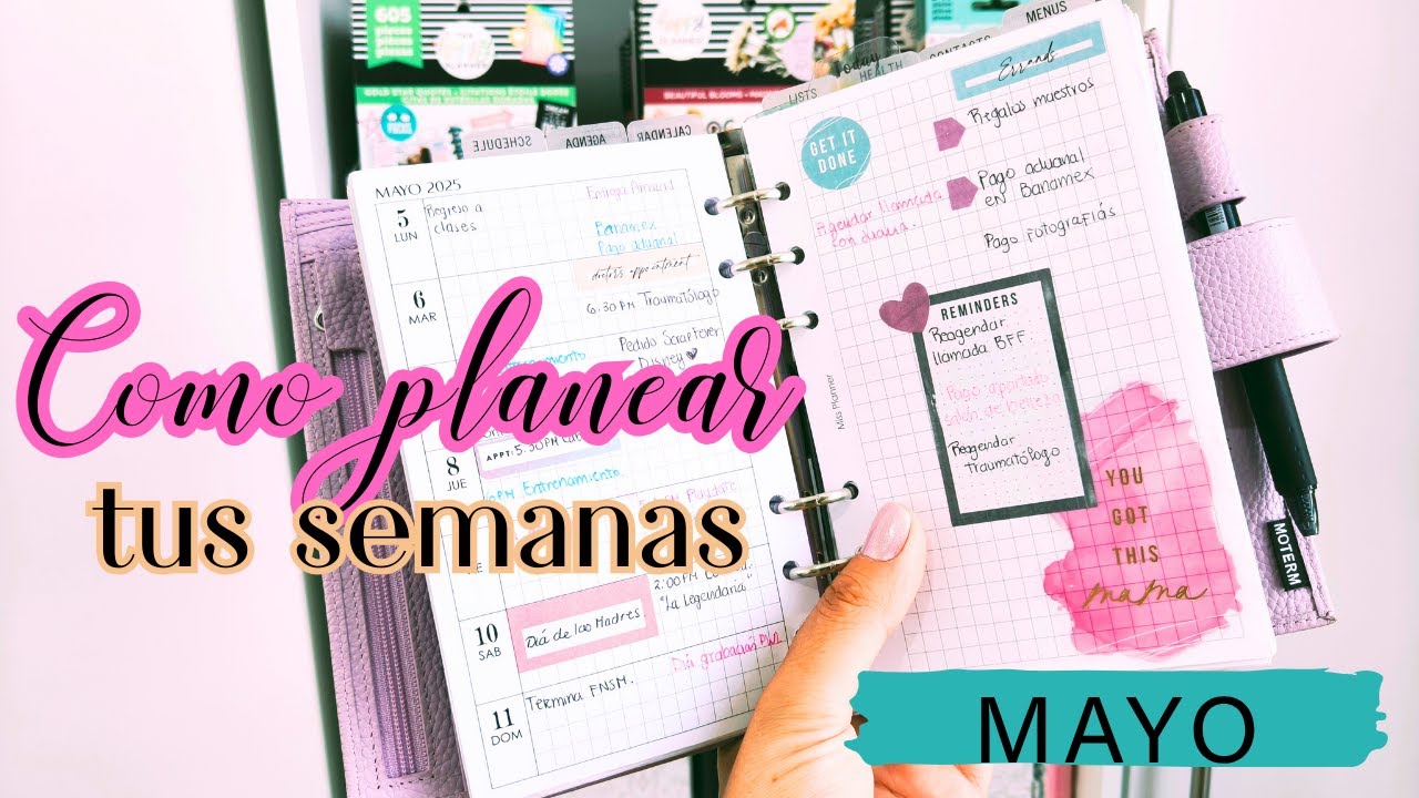 Como planear tus semanas | PLANEA MAYO | Agenda personal - YouTube