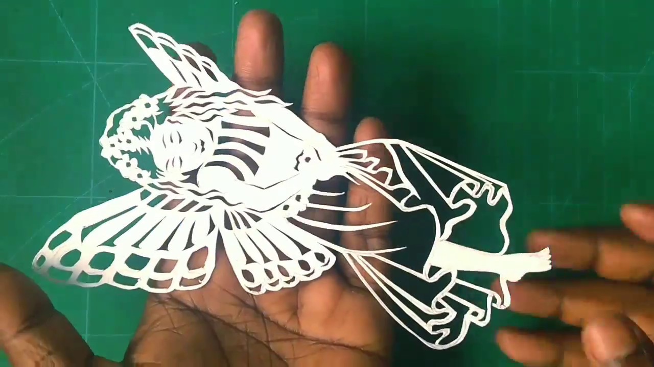 how to make paper cut engle /paper cutting art - YouTube