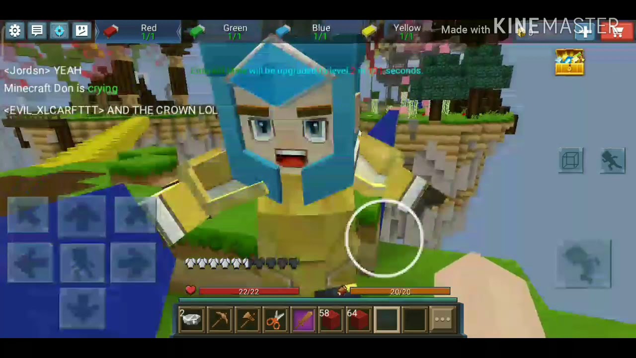 Building a pixel art dead pool face in blockman go ( bed wars ) - YouTube